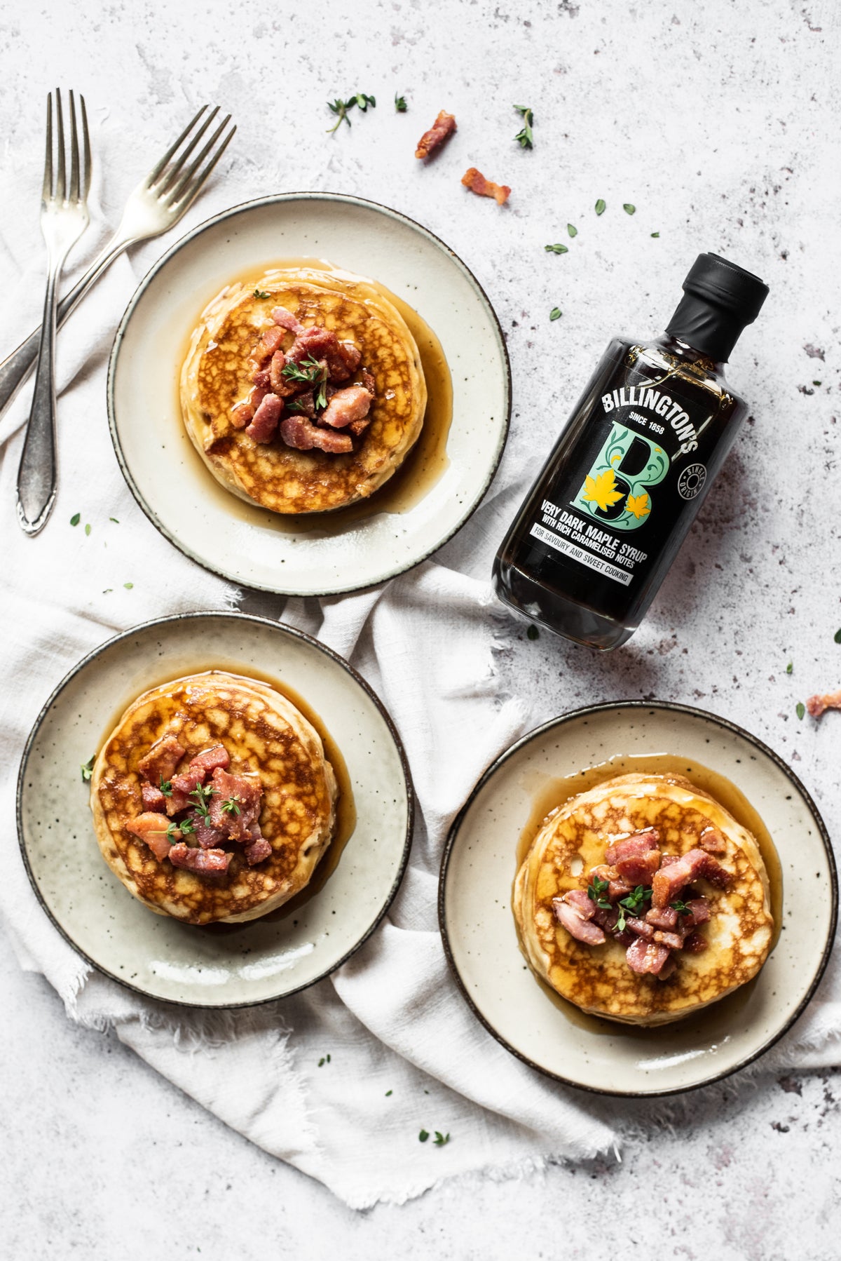 Pancakes With Maple Syrup And Crispy Bacon Recipe